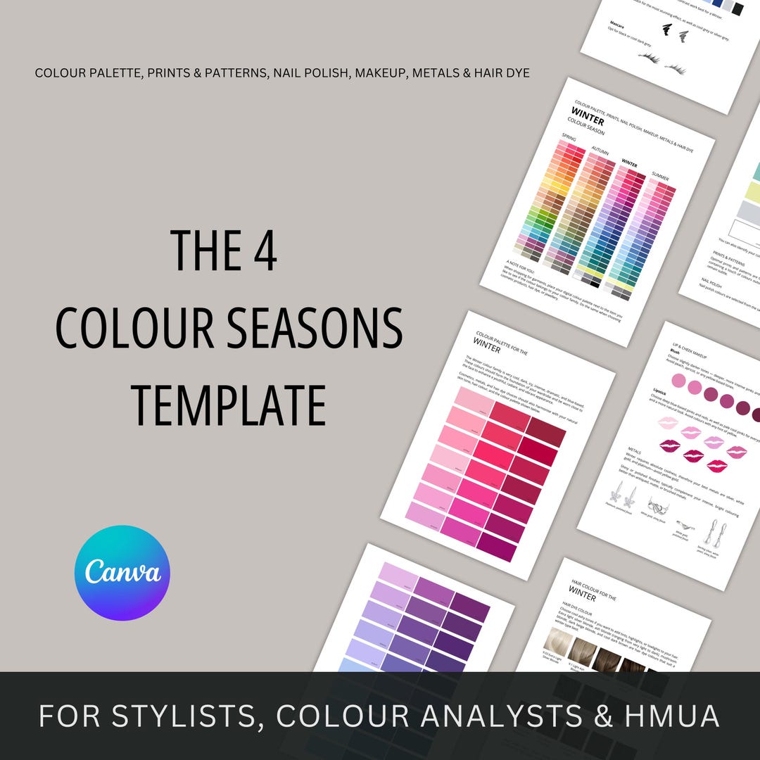 TEMPLATE, All 4 Color Seasons, Tool for Stylists, Image Consultants ...
