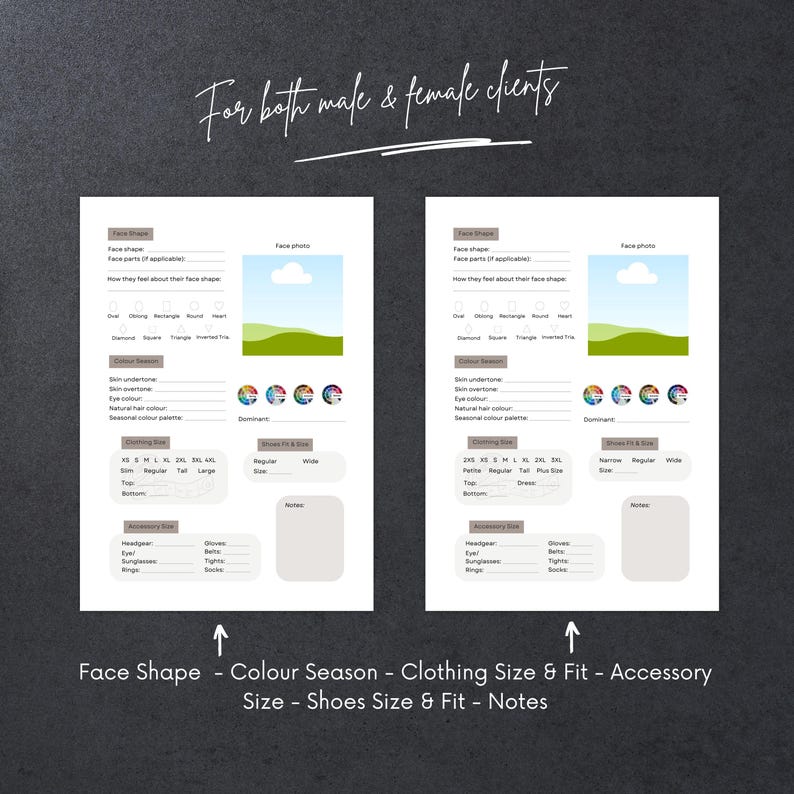 TEMPLATE, Client Profile, Management & Tracking, Male and Female ...