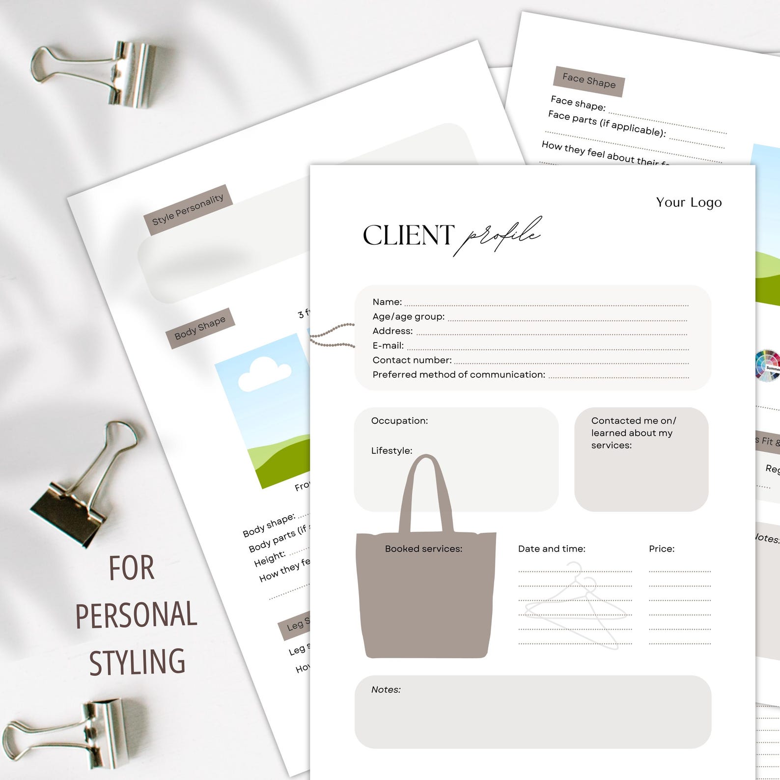 TEMPLATE, Client Profile, Management & Tracking, Male and Female ...