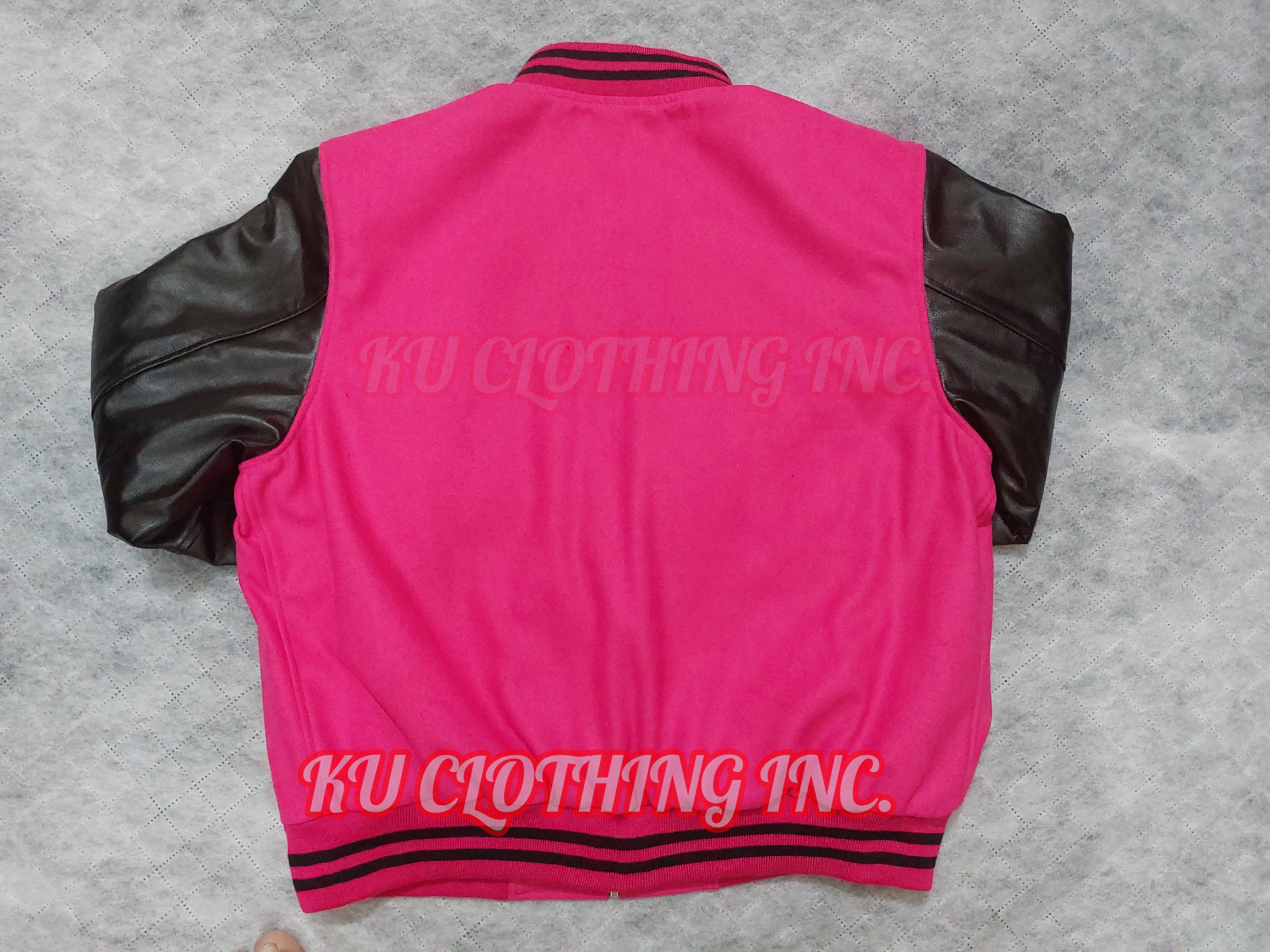 Women Varsity Jacket, Letterman Jacket, Pink Jacket, Wool and Leather ...