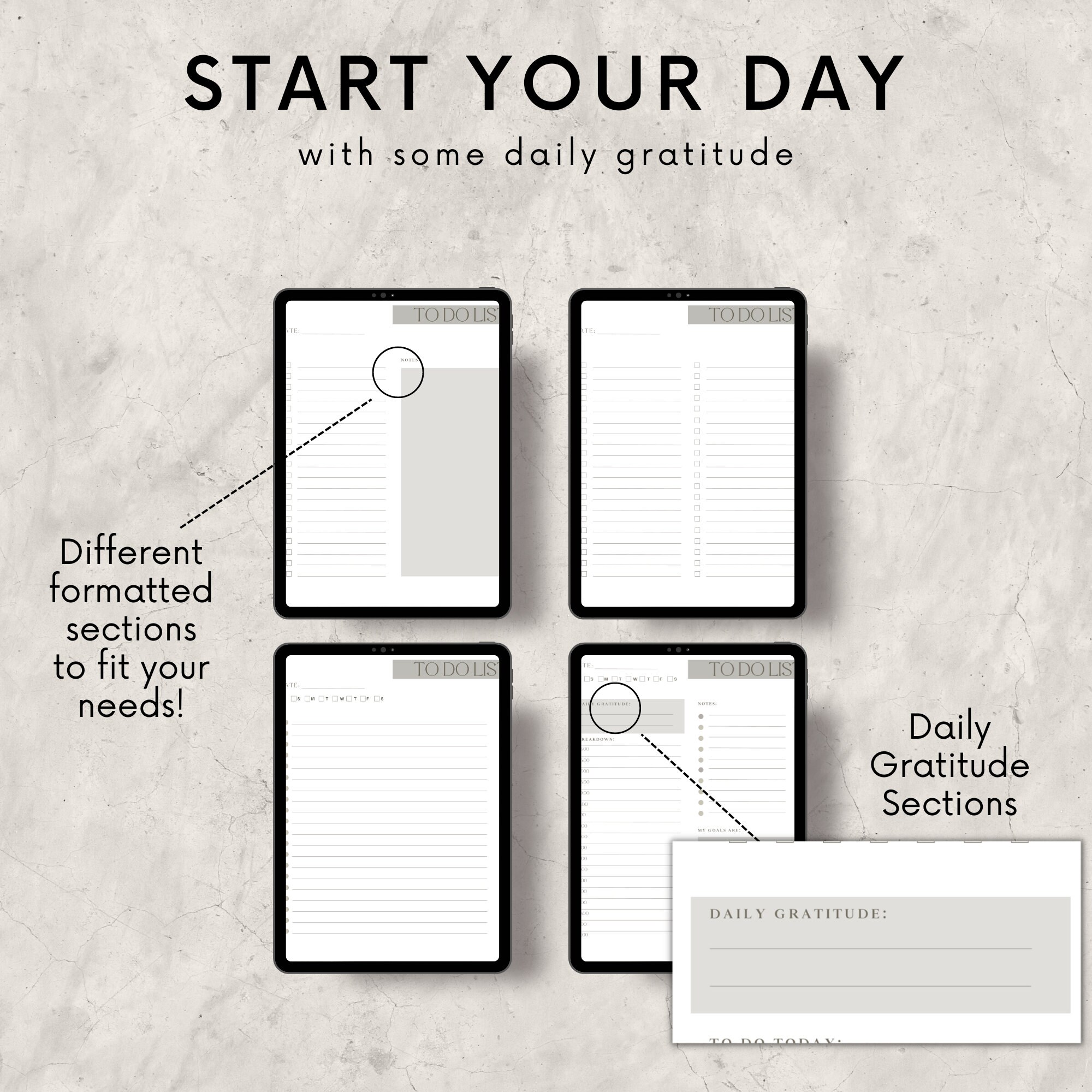 Digital Daily TO-DO List Bundle iPad Goodnotes Minimal Daily Planner to ...