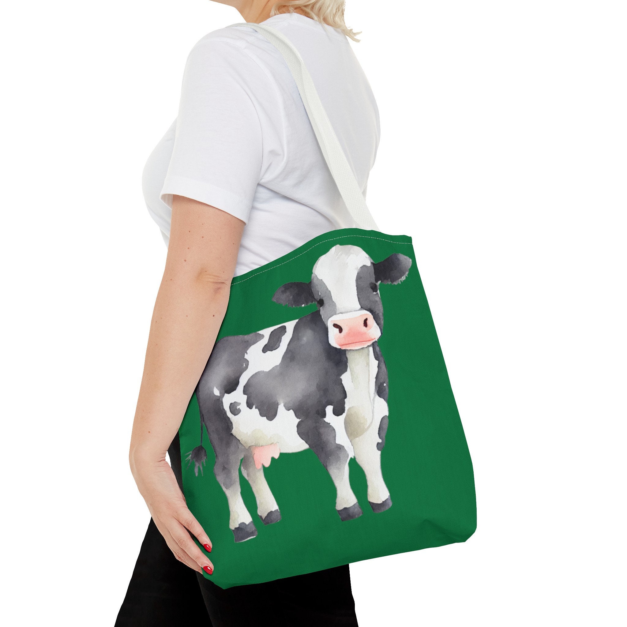 Cow Print Tote Bag Stylish Design, Durable Construction, Black Handle ...