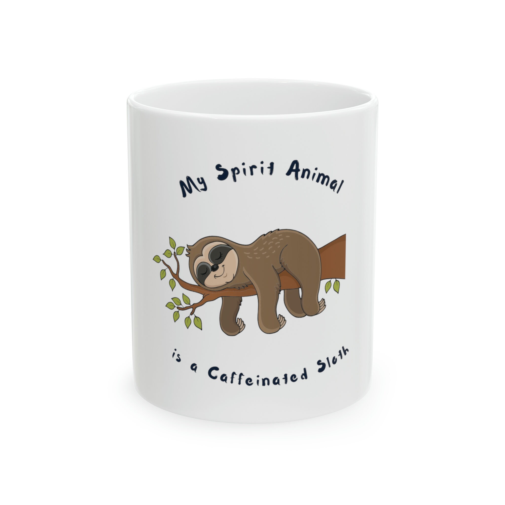 11oz Caffeinated Sloth Ceramic Mug , Bpa-free and Microwave-safe ...