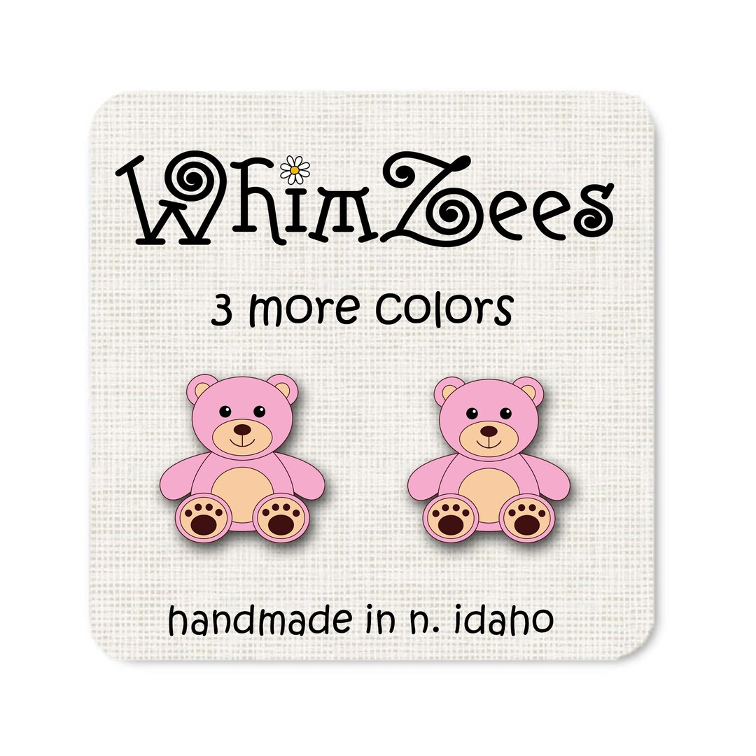 Teddy Bear Earrings: Cute Little Earrings for Girls W74 - Etsy