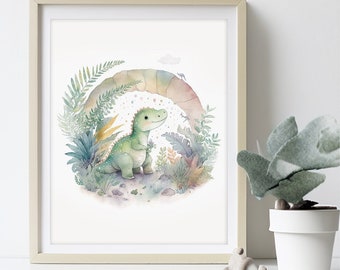 Cute Dino Print Digital Print Kids Room Nursery Printable Poster ...