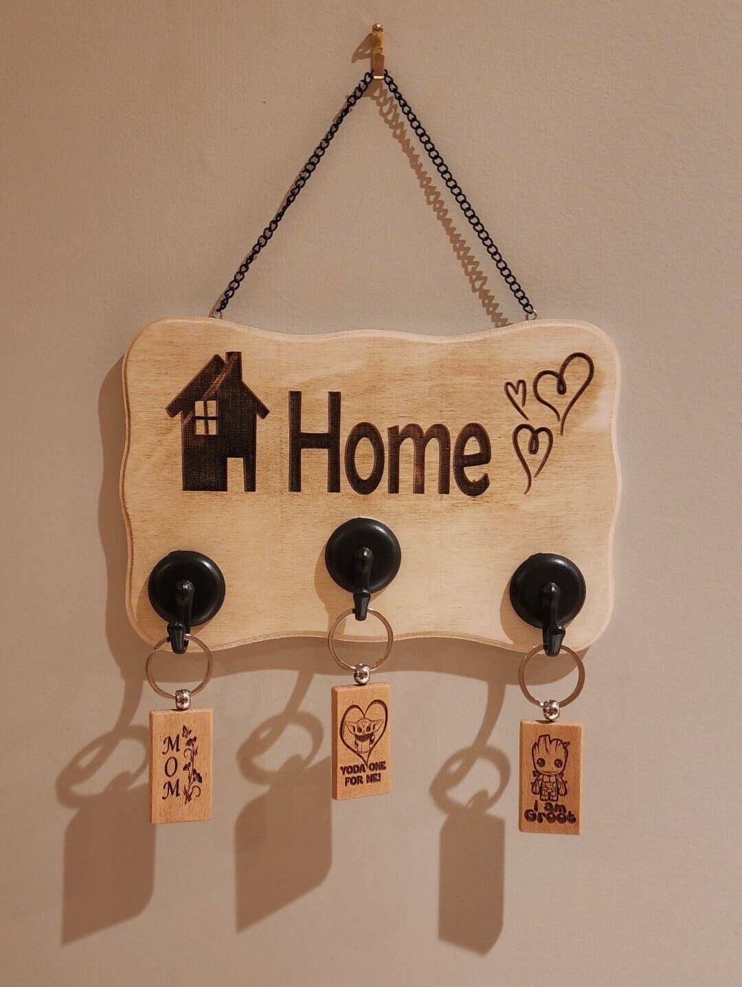 Laser Engraved Key Chains/keychain Rack - Etsy