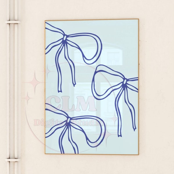 Navy Blue Bow Posters - Etsy
