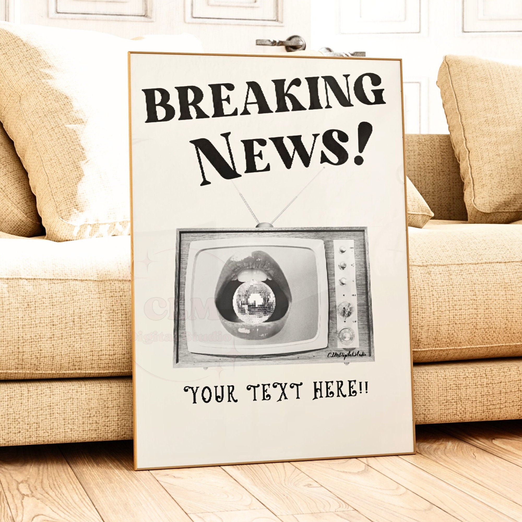 Custom Quote Breaking News Digital Print, Trendy Retro Newspaper ...