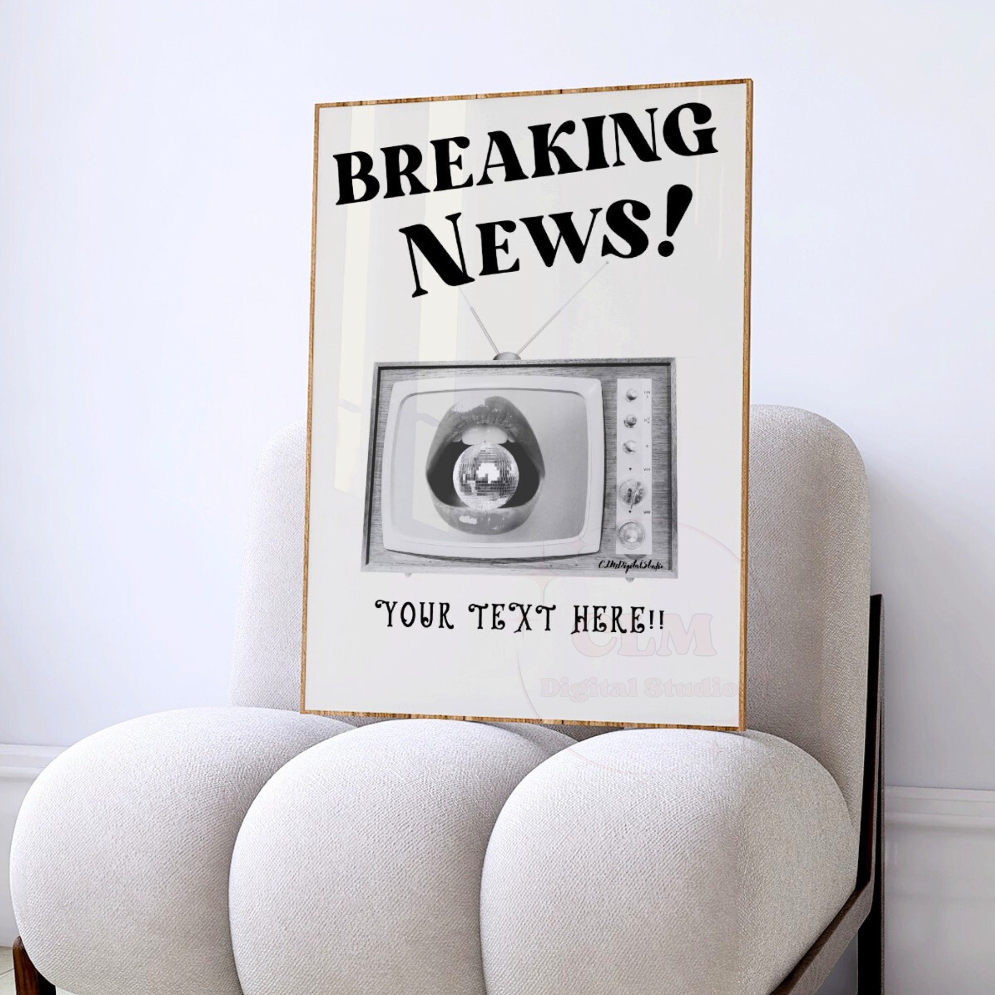 Custom Quote Breaking News Digital Print, Trendy Retro Newspaper ...