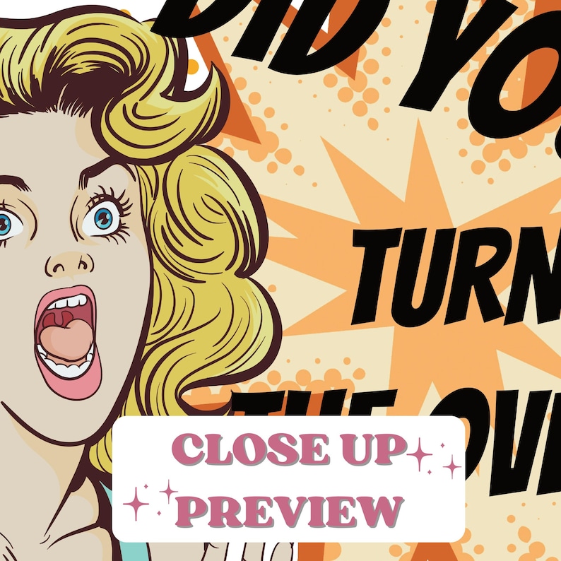 Did You Turn the Oven off Digital Print, Preppy College Kitchen ...