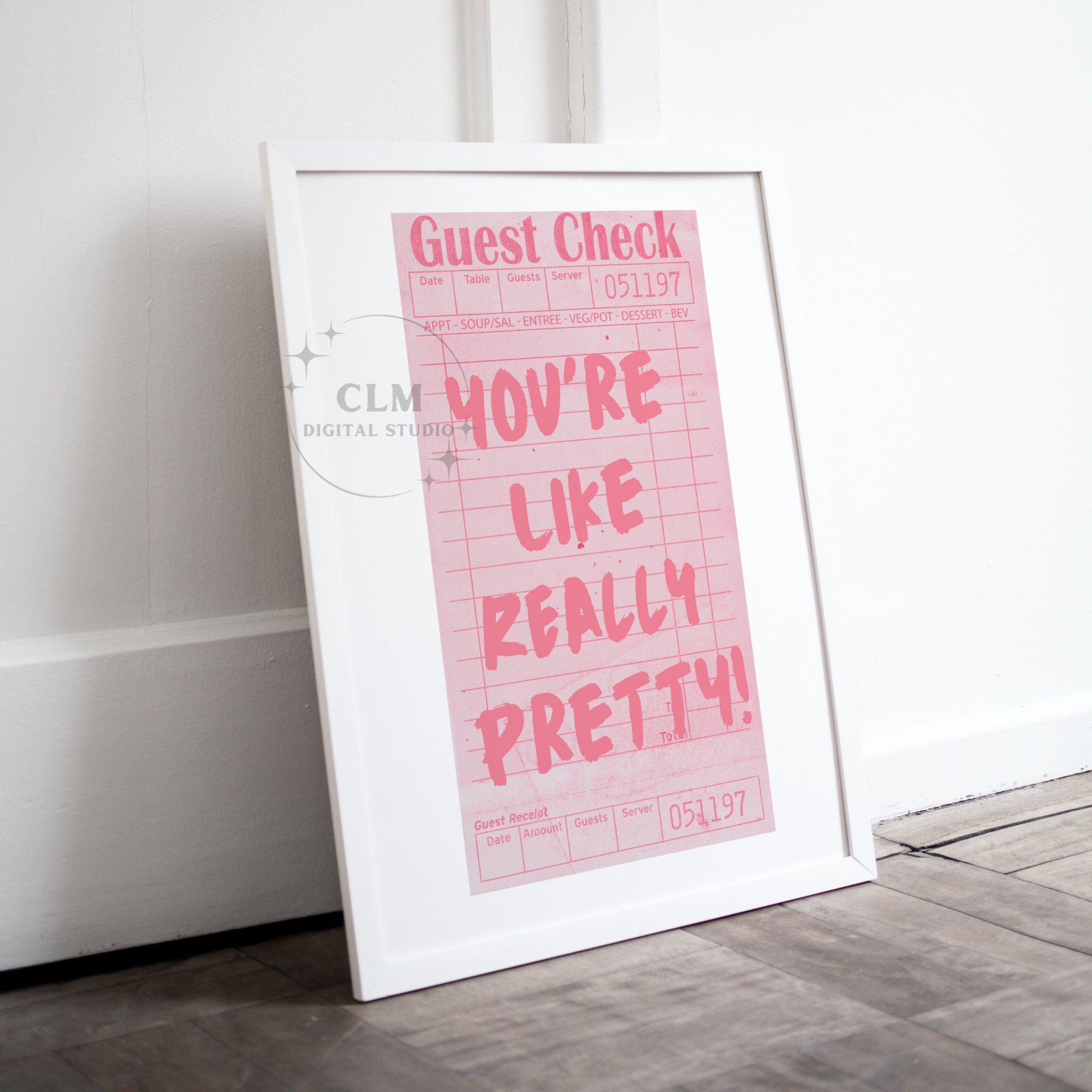 You're Like Really Pretty Pink Guest Check Print Trendy - Etsy