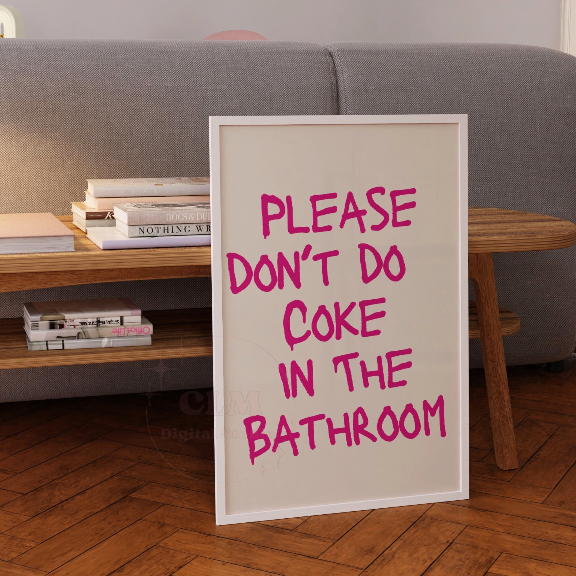Please Dont Do Coke in the Bathroom Digital Prints, Preppy Retro Bar Cart Wall Art, Trendy ...