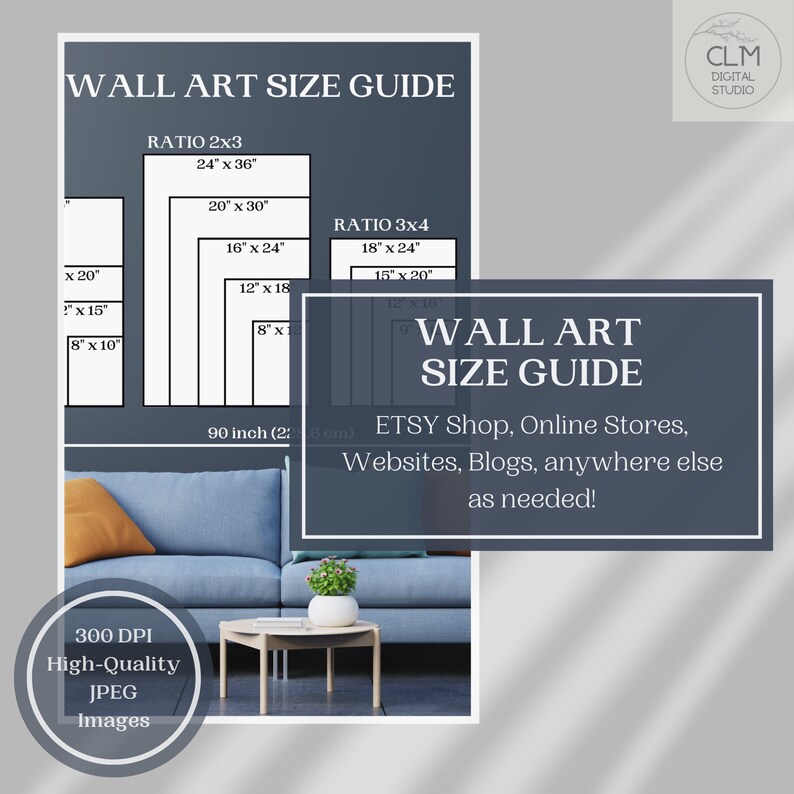 Modern Wall Art Size Guide Frame Sizes Guide Poster Size - Etsy