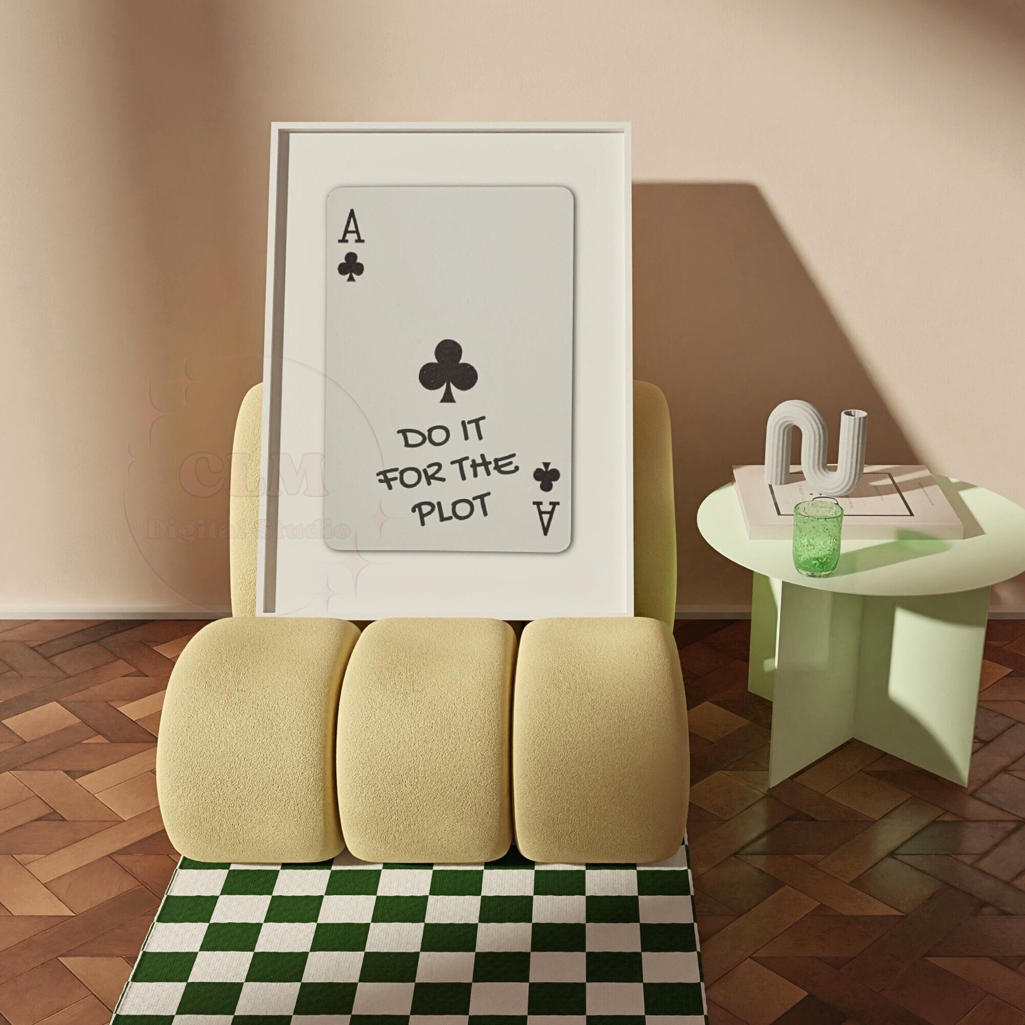 Do It for the Plot Playing Card Digital Print, Trendy Typography Poster ...