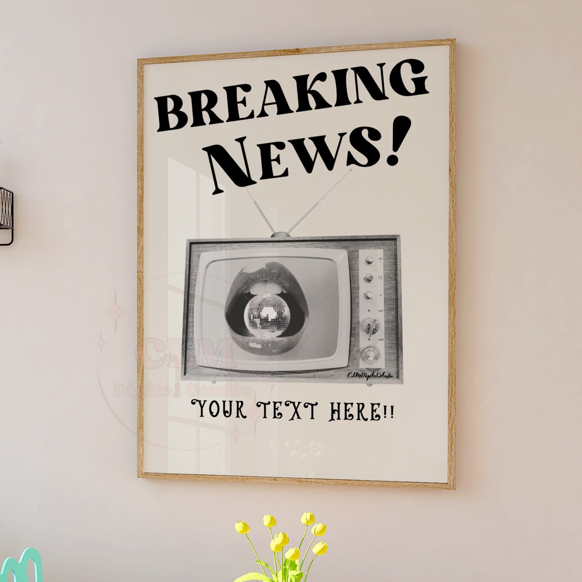 Custom Quote Breaking News Digital Print, Trendy Retro Newspaper ...