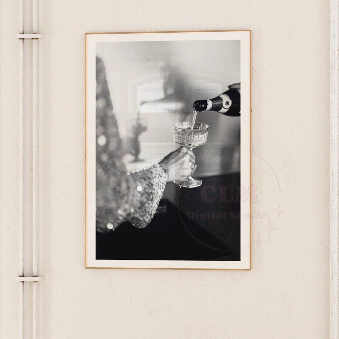Monotone Champagne Digital Prints, Preppy Retro Champagne Problems ...