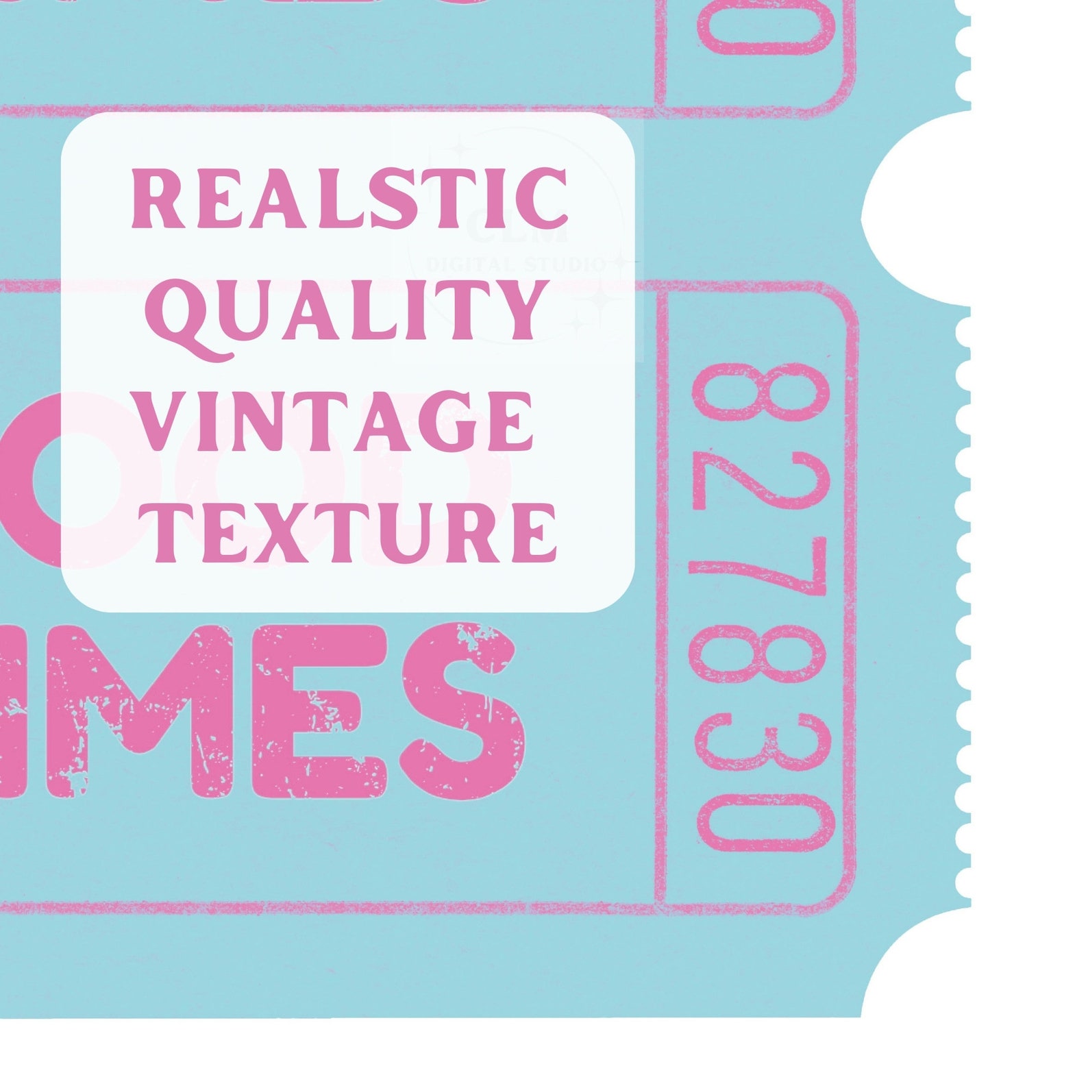 Blue Pastel Good Times Ticket Digital Print, Trendy Retro Wall Art ...