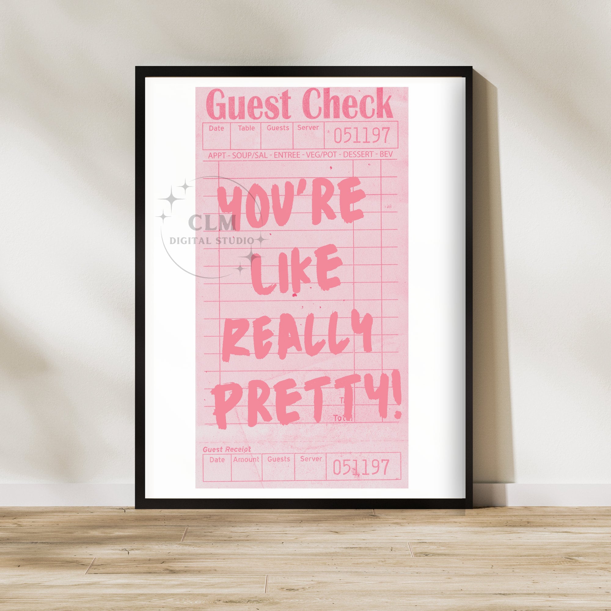 You're Like Really Pretty Pink Guest Check Print Trendy - Etsy
