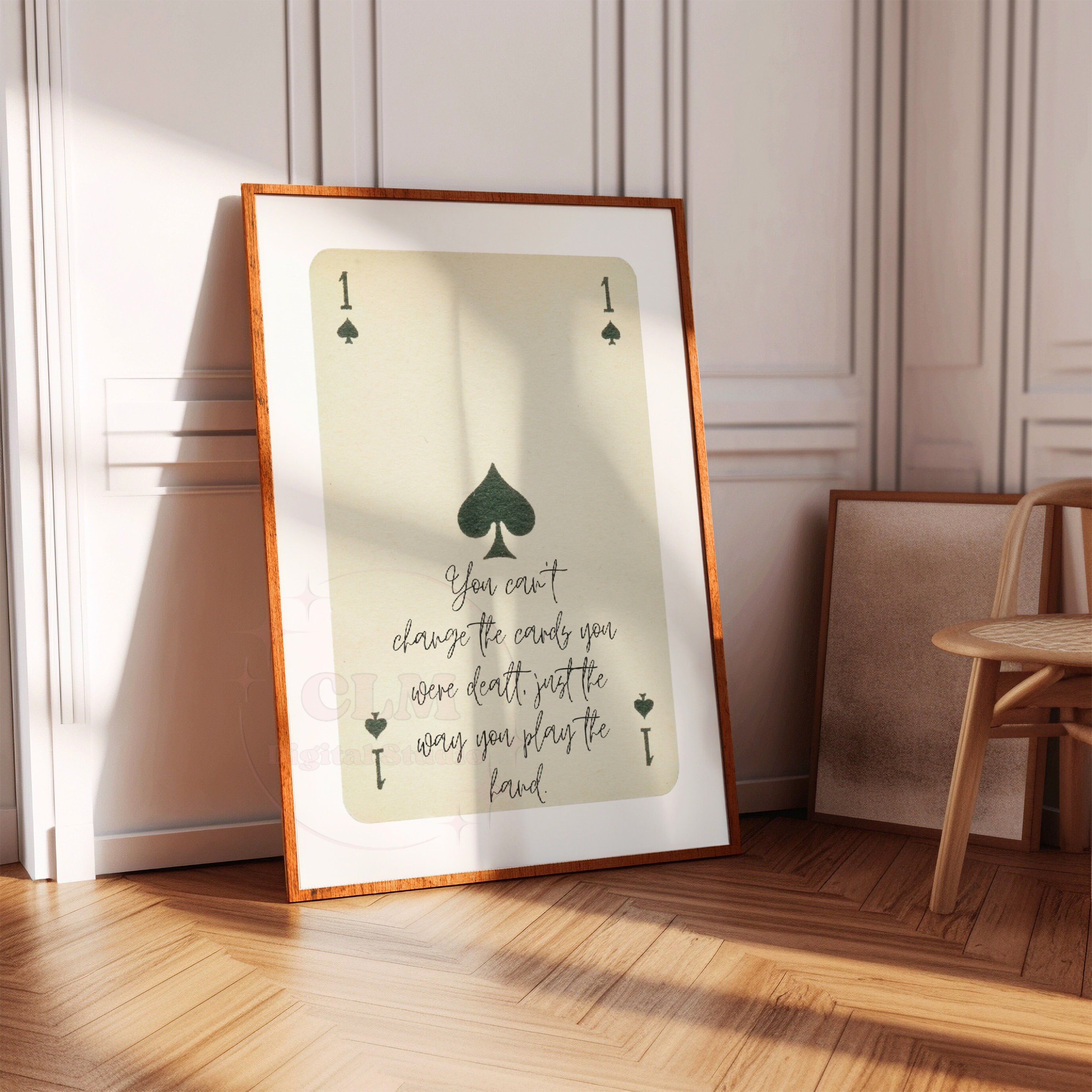 Preppy Playing Card Digital Print, You Can't Change the Cards You Were ...