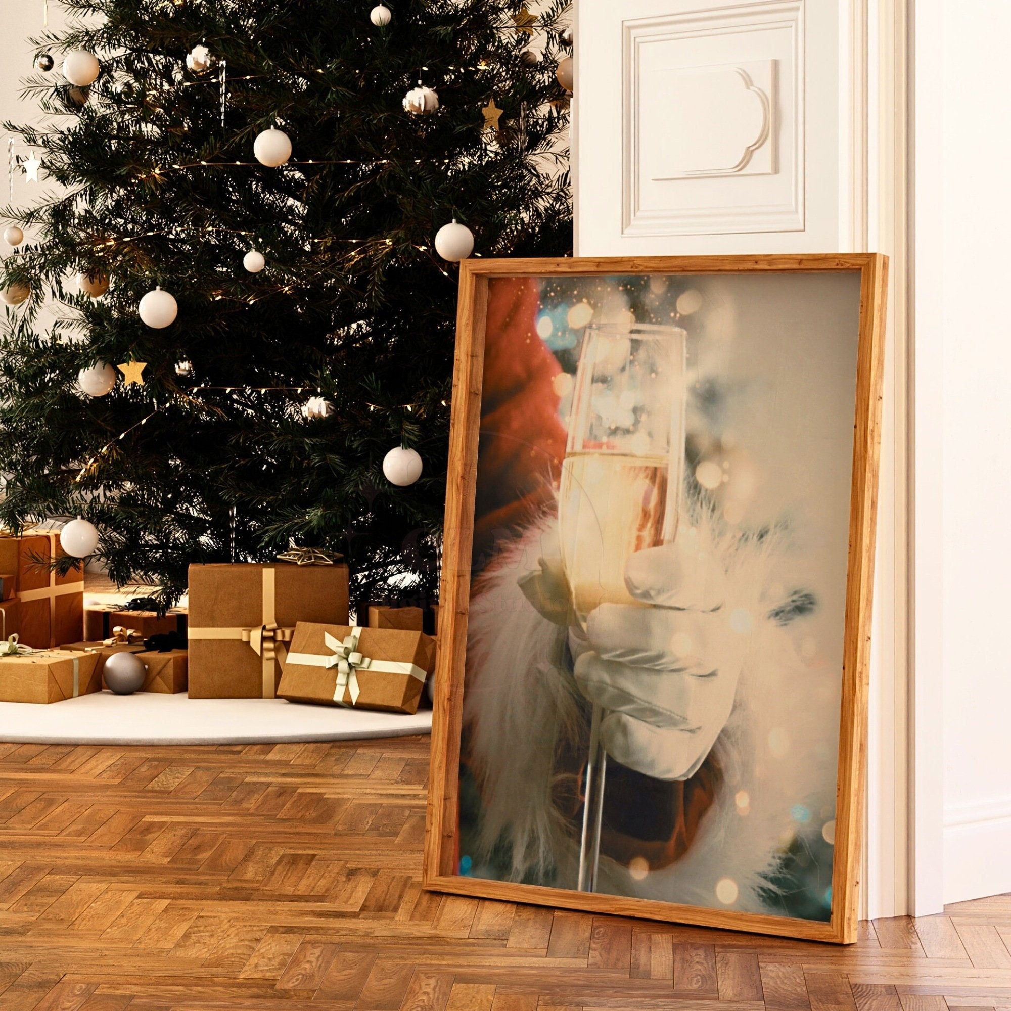 Preppy Christmas Digital Prints, Trendy Santa Holiday Cheers Printable ...