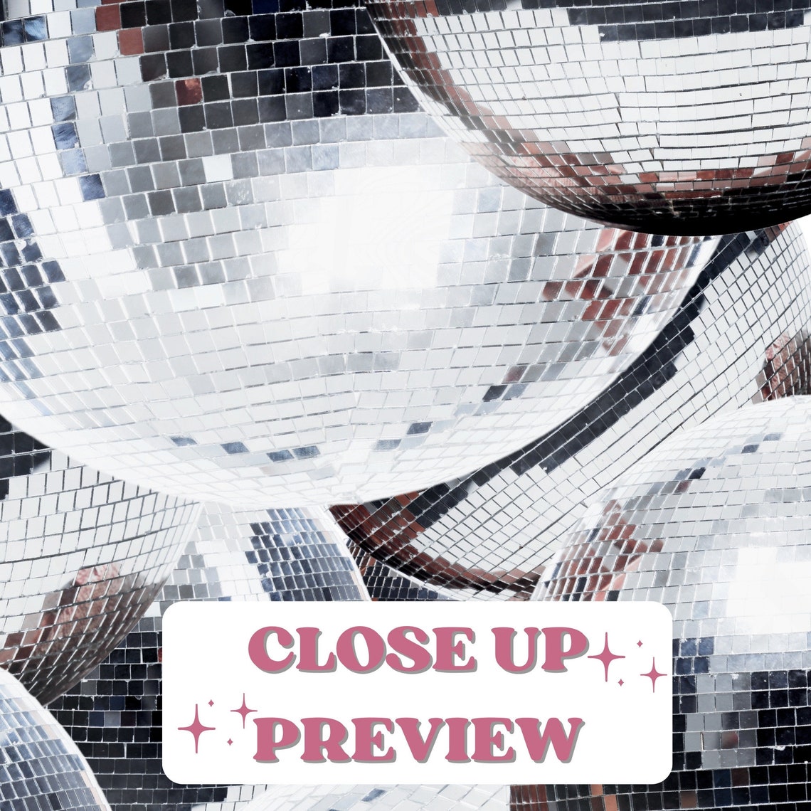 Disco Balls Digital Print, Preppy Retro Bar Cart Wall Art L, Funky ...