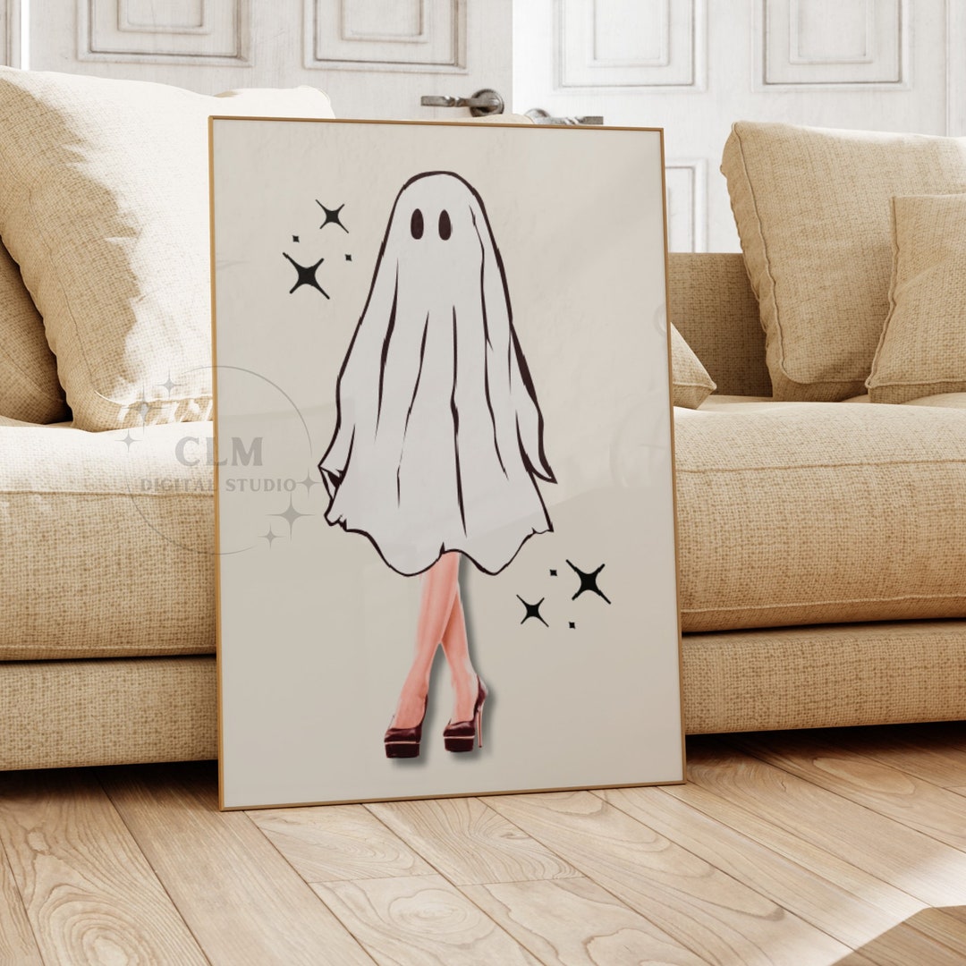 Preppy Ghost Print Trendy Halloween Wall Art Funky Girly - Etsy.de
