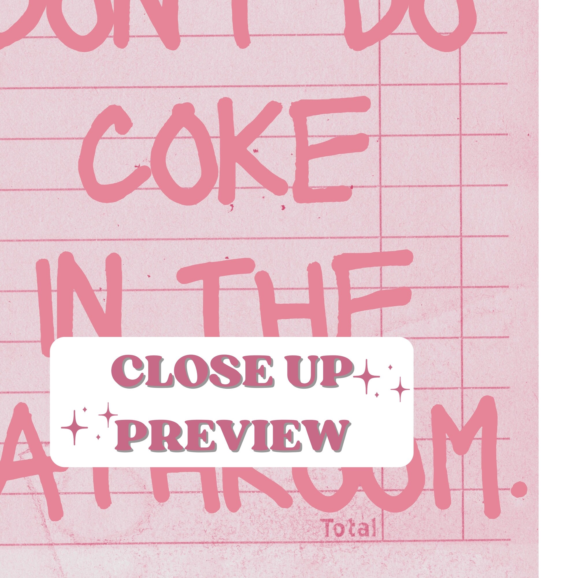 Please Don't Do Coke in the Bathroom Guest Check Digital Prints, Preppy Retro Bar Cart Print ...