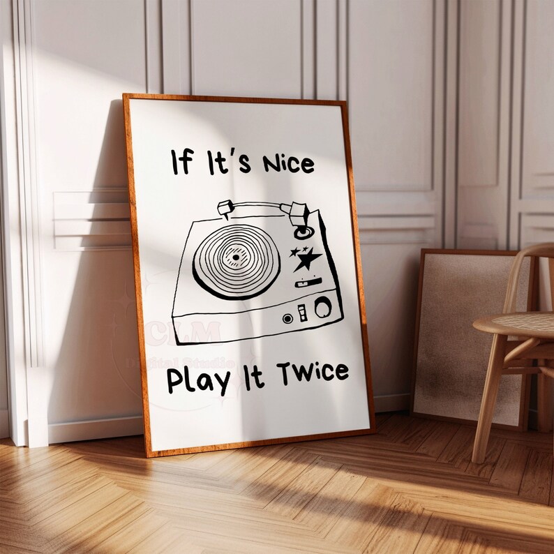 If It's Nice Play It Twice Digital Prints, Preppy Retro Y2K Wall Art ...