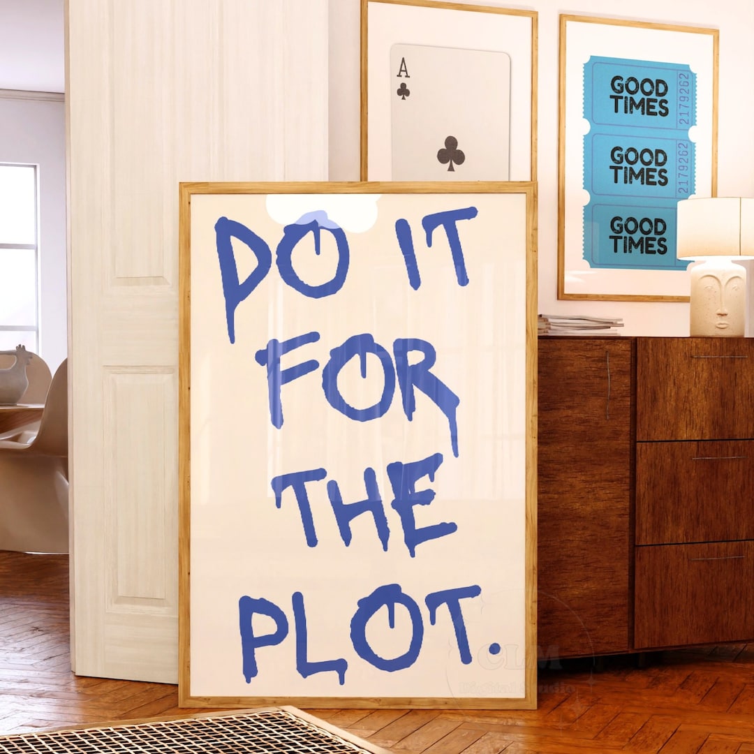 Do It for the Plot Digital Print, Preppy Retro Typography Printable ...