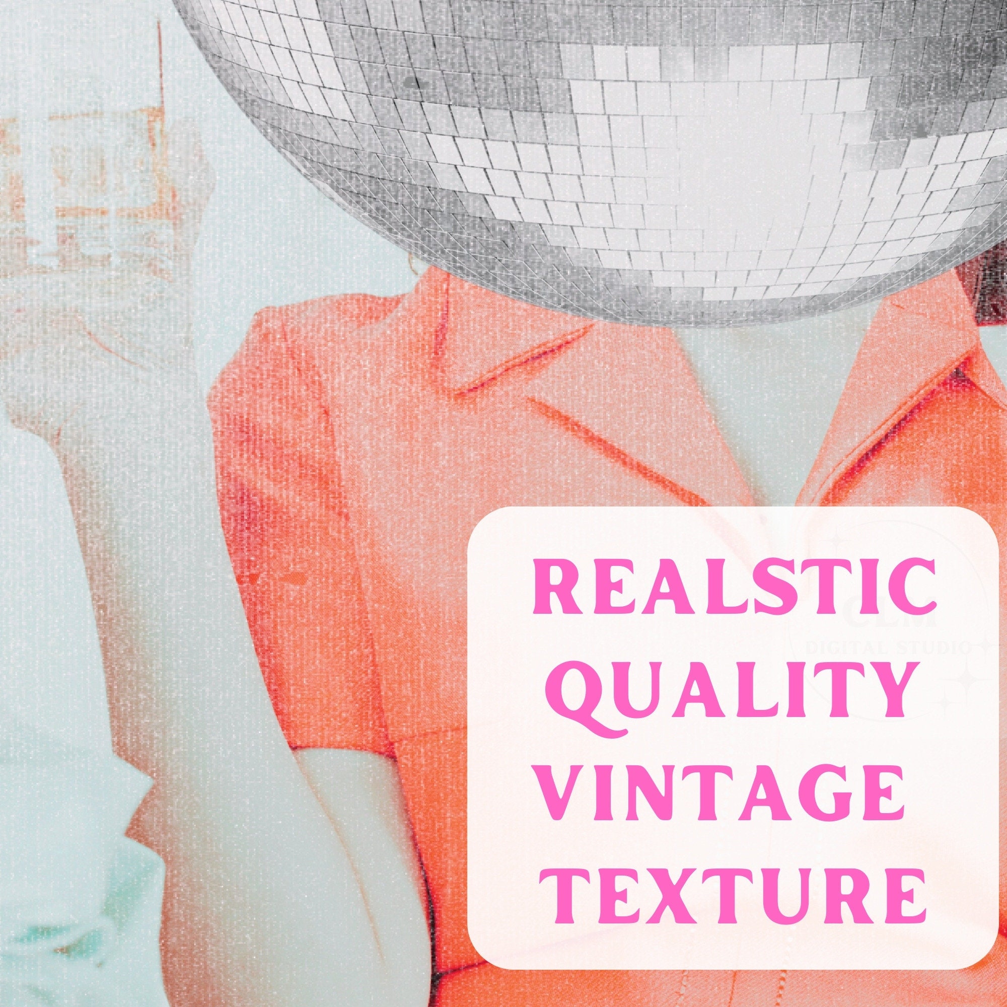 Preppy Disco Ball Digital Prints, Trendy Disco Head Print, Retro Bar ...