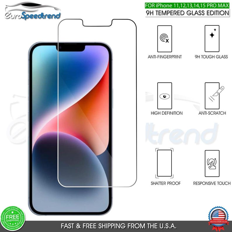 For iPhone 15 14 13 12 11 Pro Max Tempered Glass Screen Camera Protector 9H - Etsy