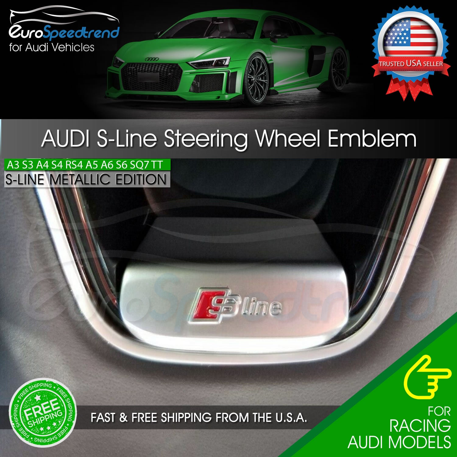 Audi S-line Steering Wheel Emblem Sport Badge A3 A4 A6 Q3 Q5 - Etsy