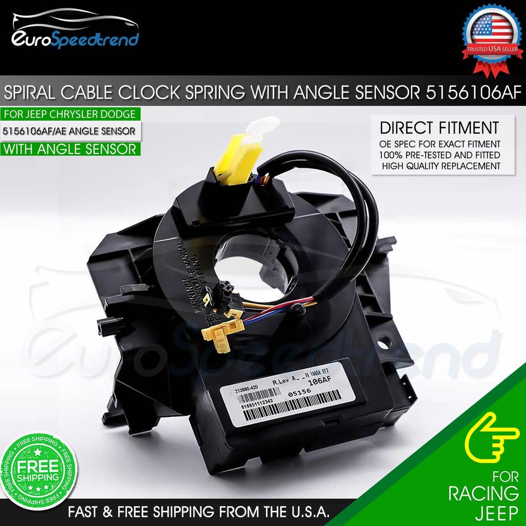 5156106AF Spiral Cable Clock Spring for Jeep Wrangler JK 2007-18 W ...