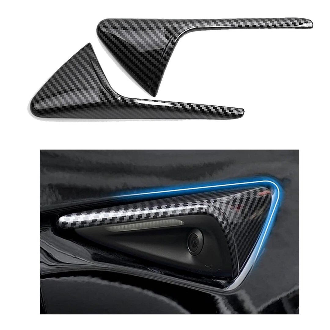 Carbon Fiber Look HW4.0 Side Camera Trim Cover Accessories Tesla Model ...