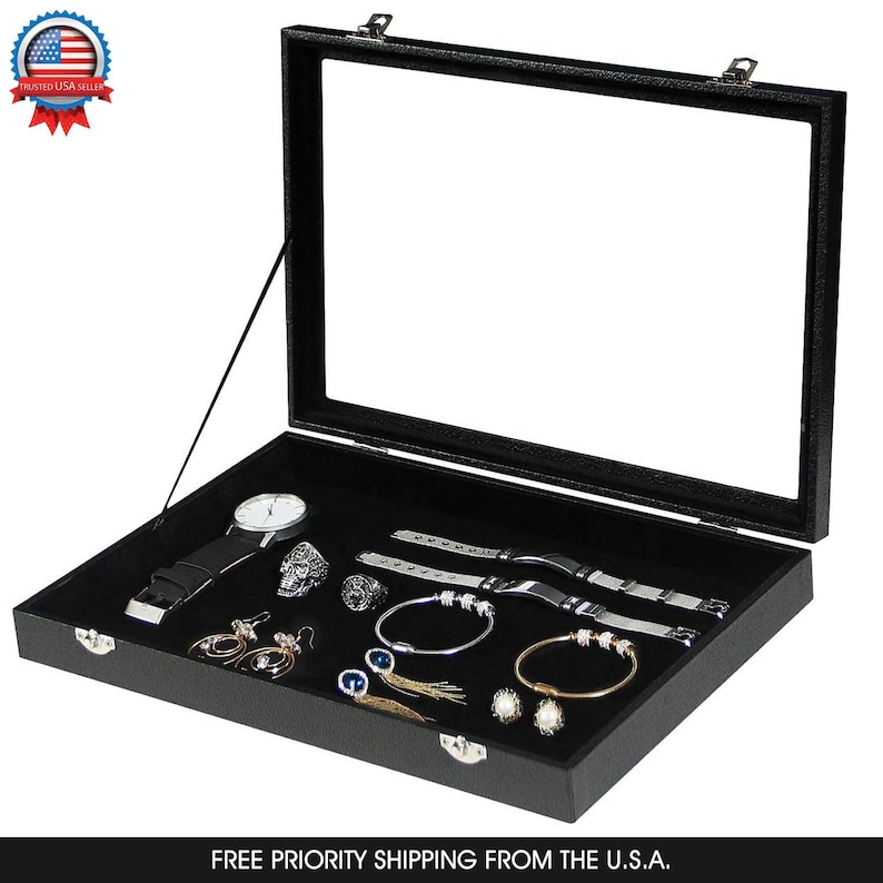 Velvet Jewelry Display Case Retail Box for Rings Bracelets Necklaces ...