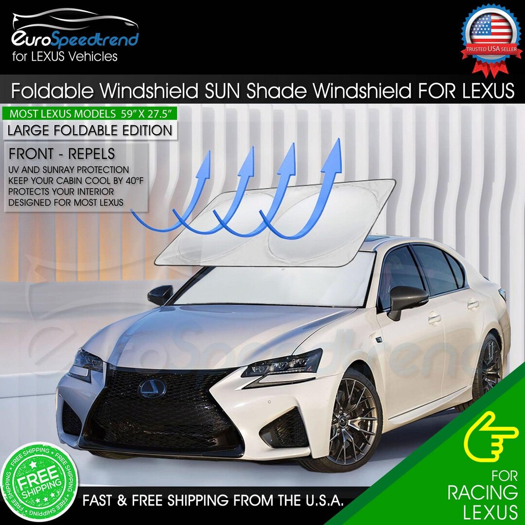 For Lexus Large Foldable Sun Shade Visor Car Windshield Cover UV 210T ...