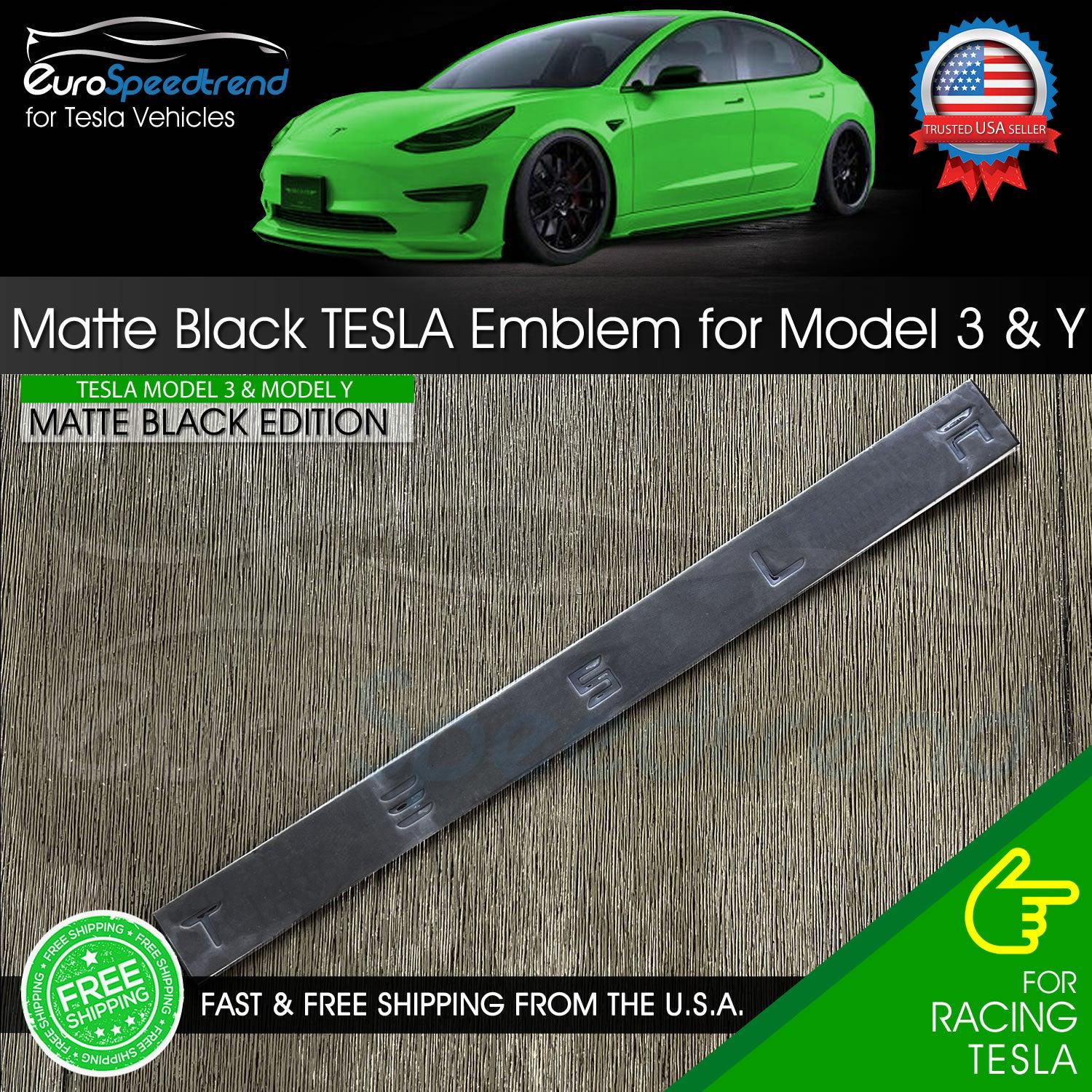 Matte Black TESLA Letter Emblem Rear Trunk Lid Badge Model 3 Y ...
