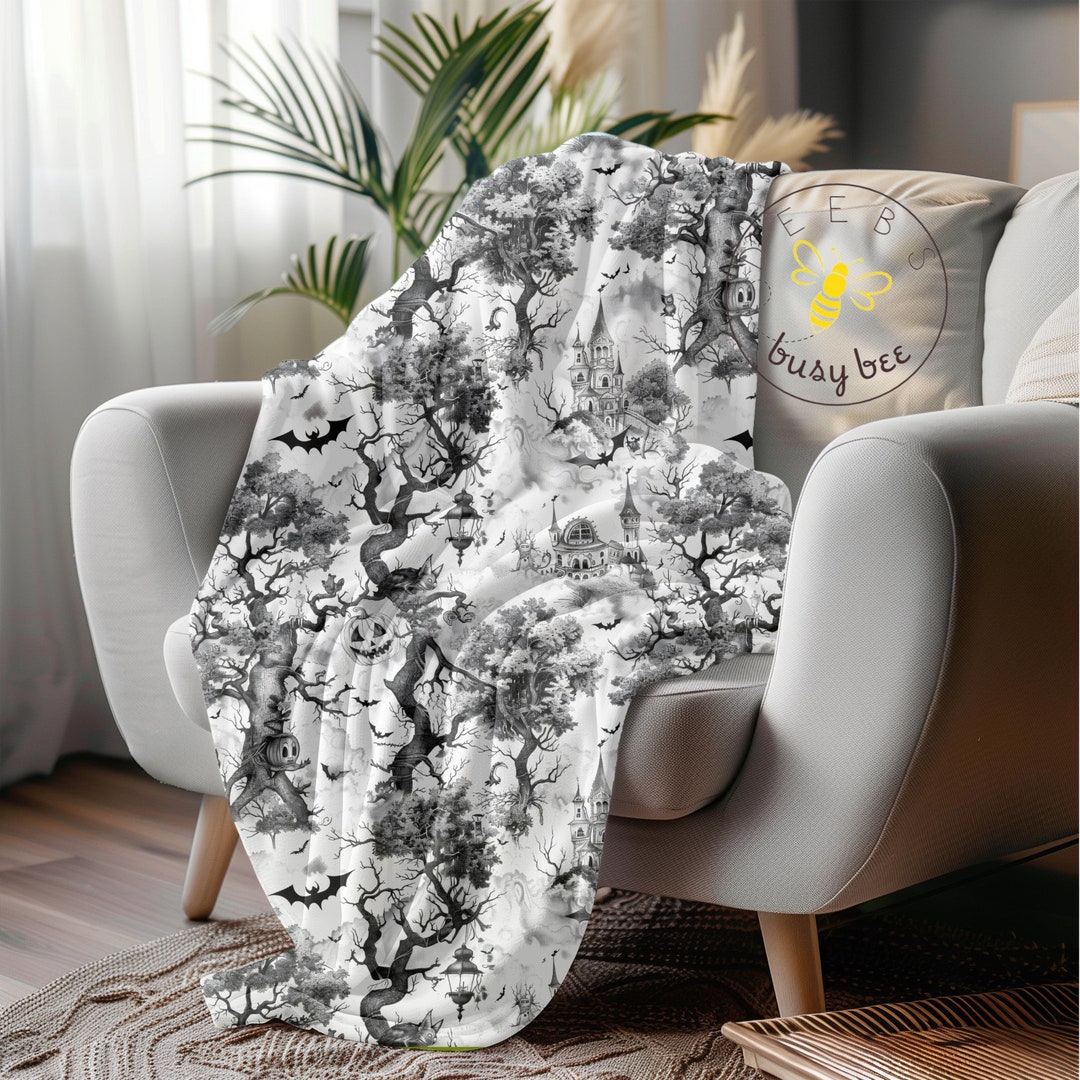 Halloween Plush Throw Blanket, Halloween Haunted House Throw ...