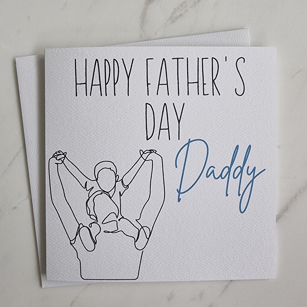 Personalised Father's Day Card & Envelope. 12.5cm Square Card ...