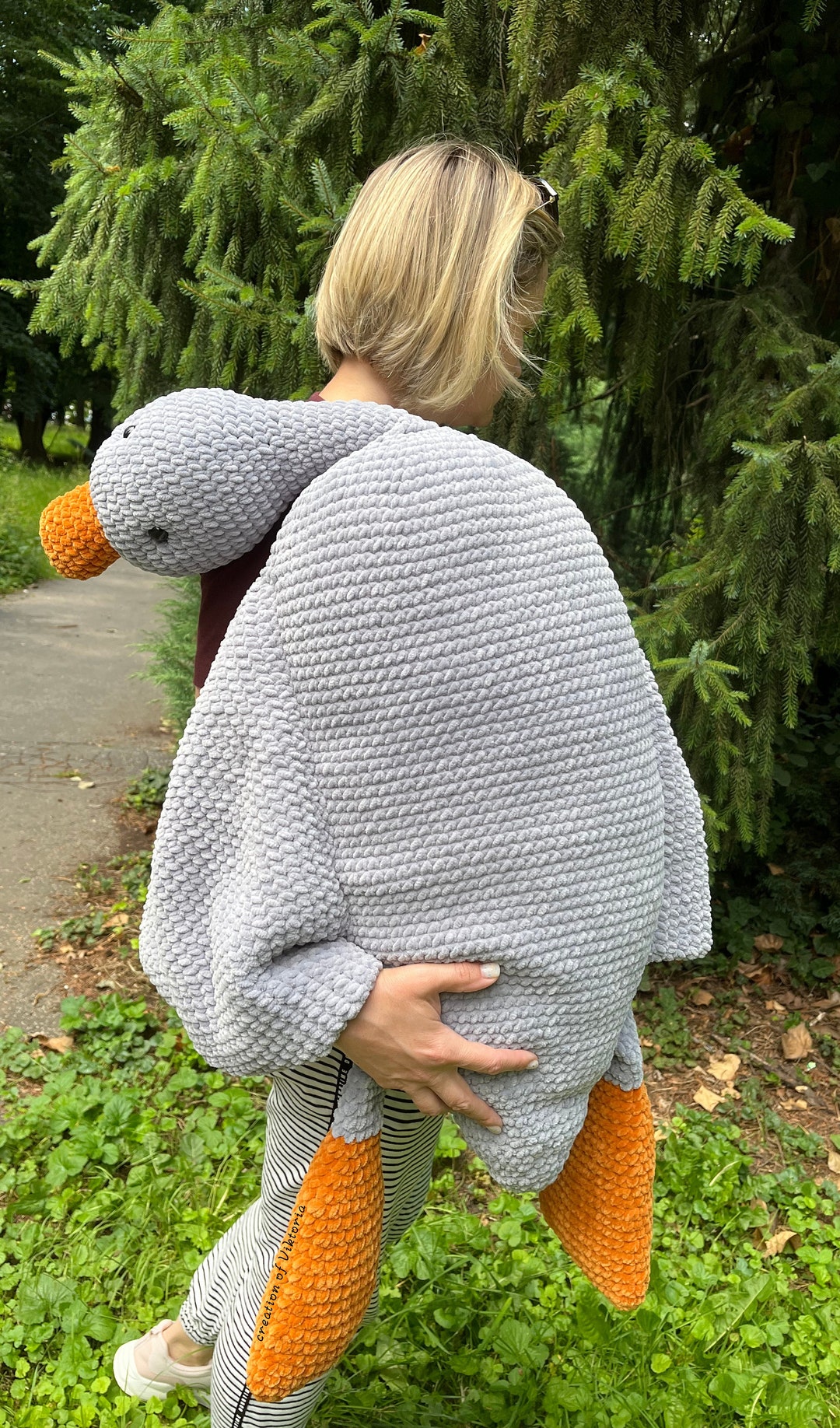 Knitted Goose Hug Plush Toy for Children and Adults Hypoallergenic ...