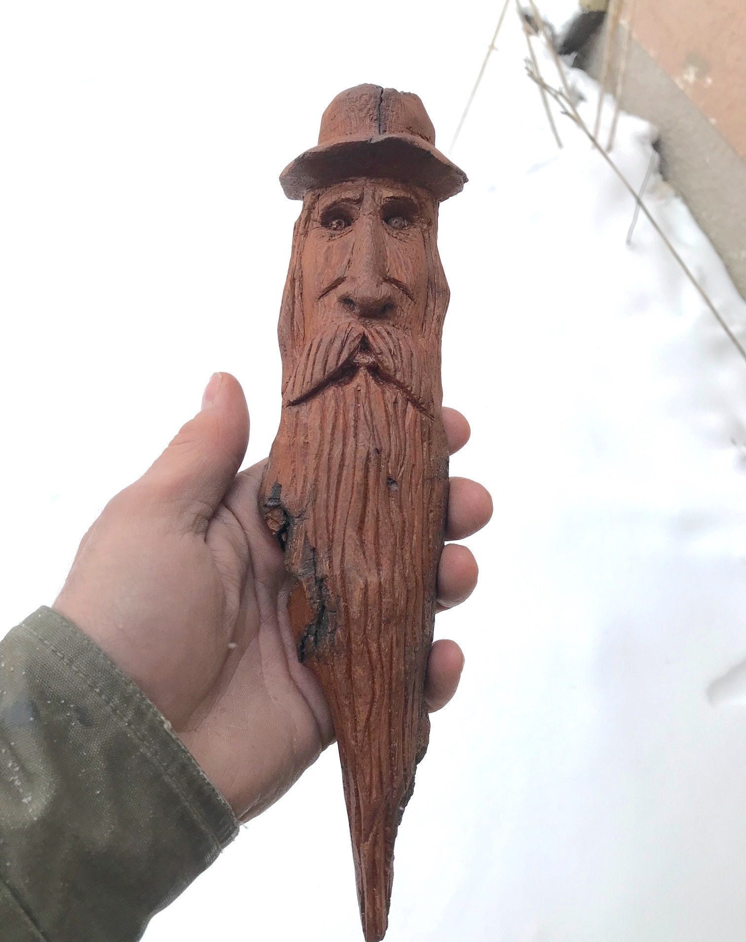 Wood Spirit Bark Carving - Etsy