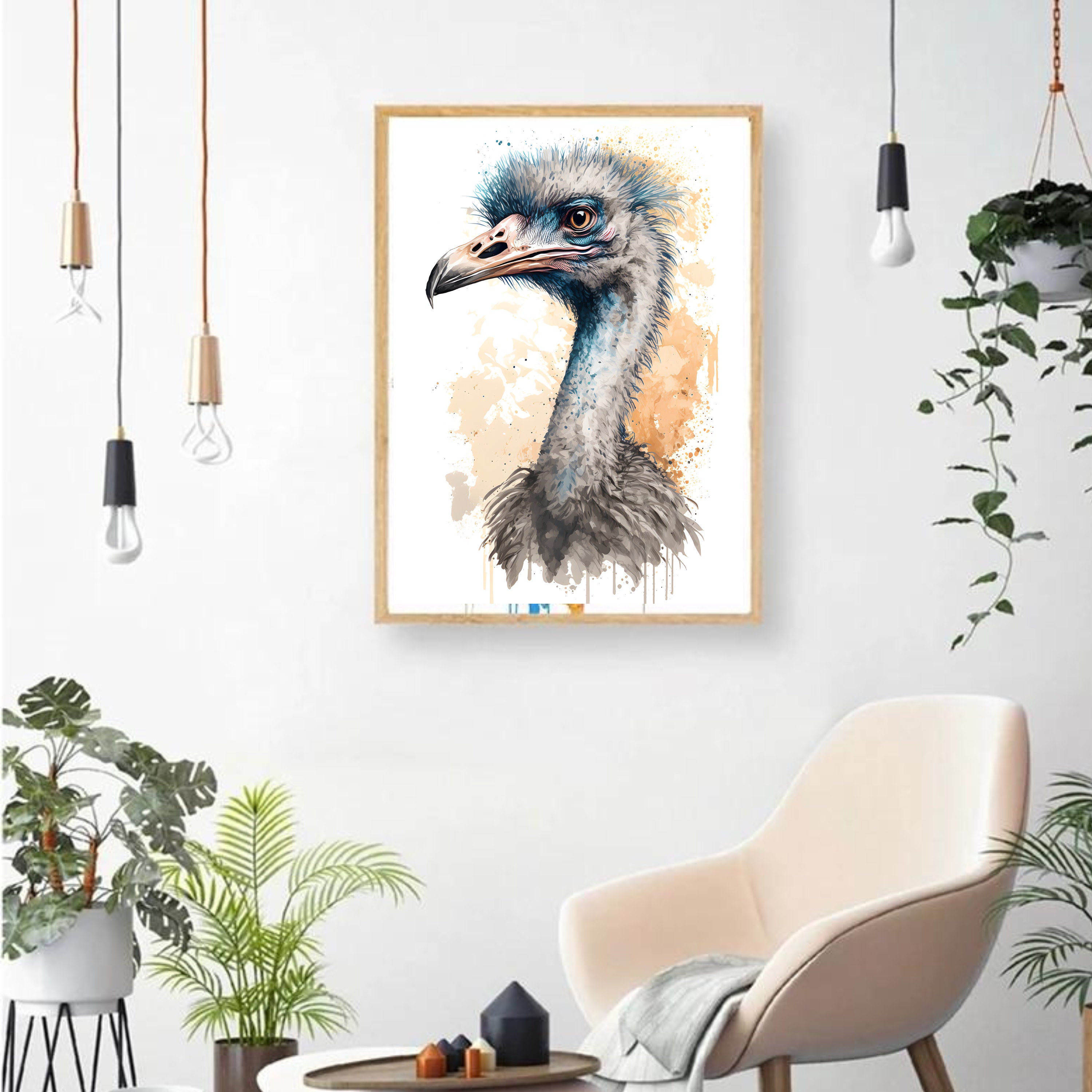 Printable Ostrich Art Print,nursery Animal Watercolor,watercolor ...