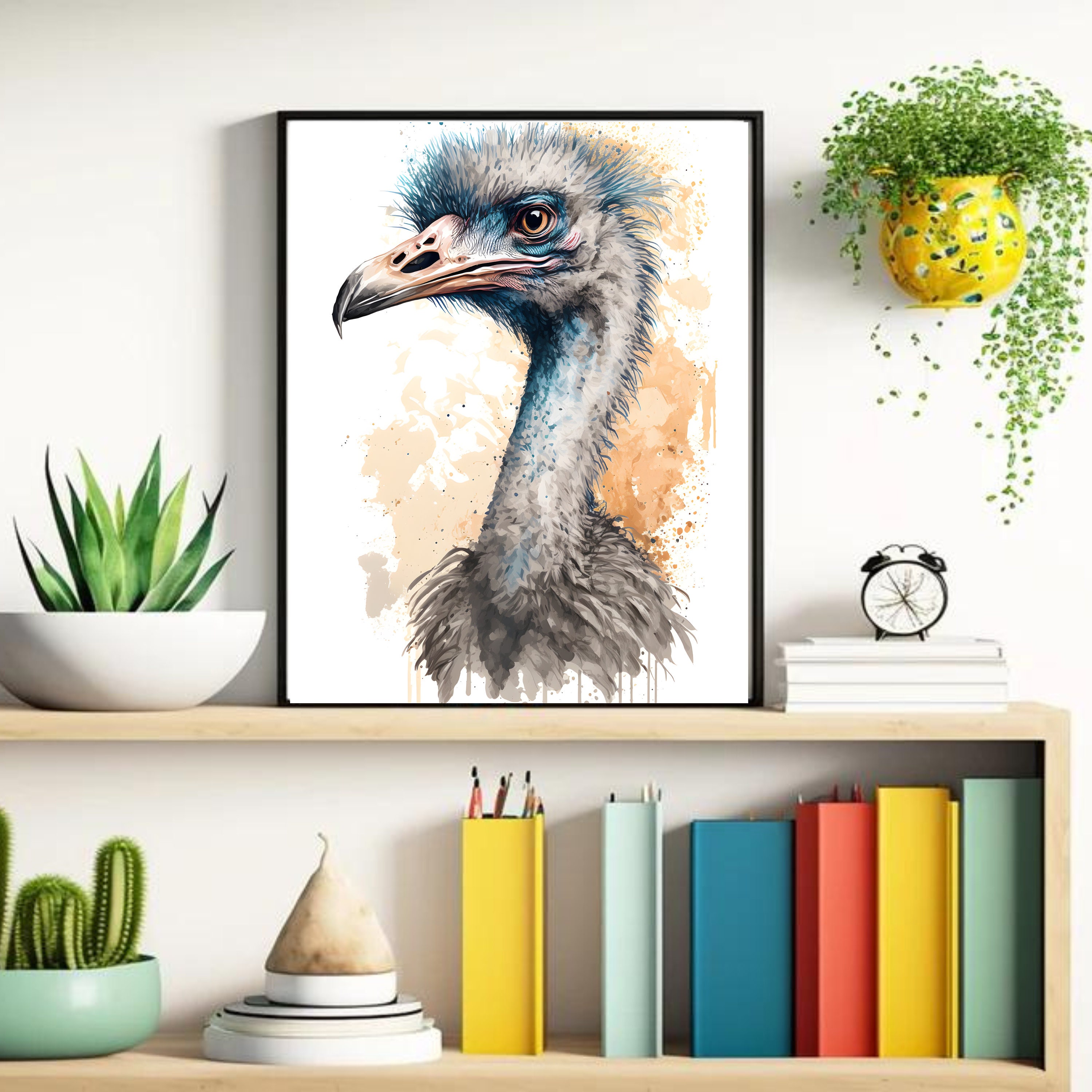 Printable Ostrich Art Print,nursery Animal Watercolor,watercolor ...