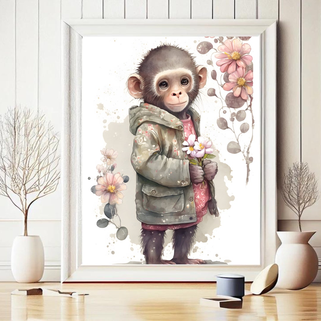 Digital Print Cool Monkey With Style , Stylish Animals ,animal Artwork ...