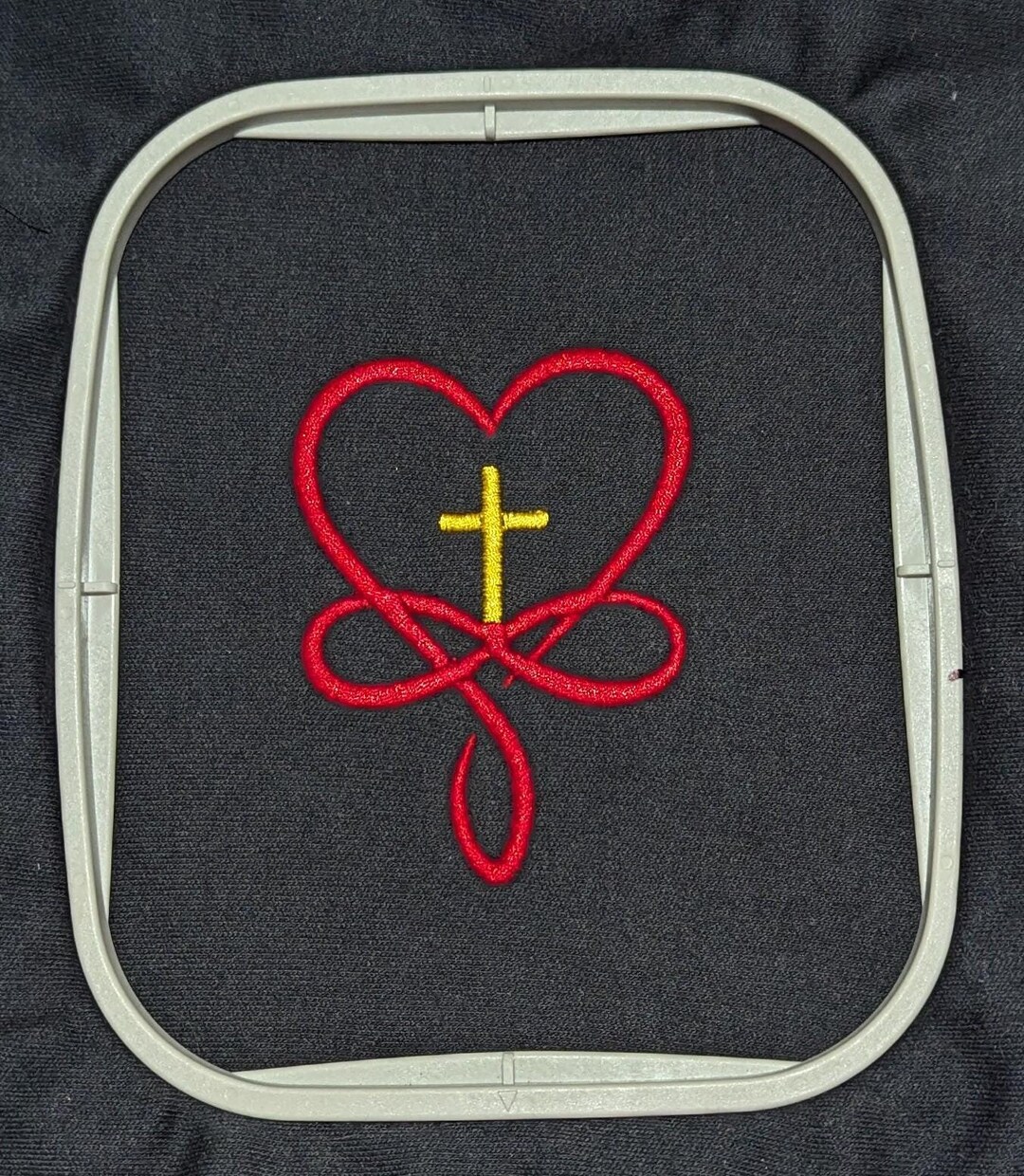 Eternal Cross Love - 4" X 4" (100mm X 100mm) Embroidery Design ...