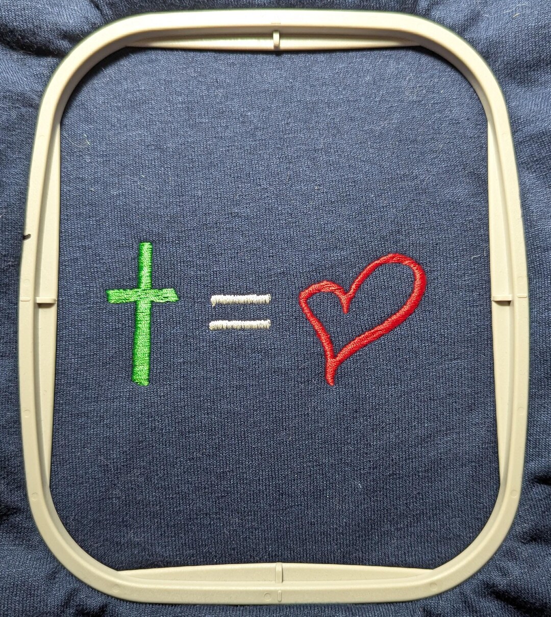Cross Equals Heart - 4" X 4" (100mm X 100mm) Embroidery Design ...