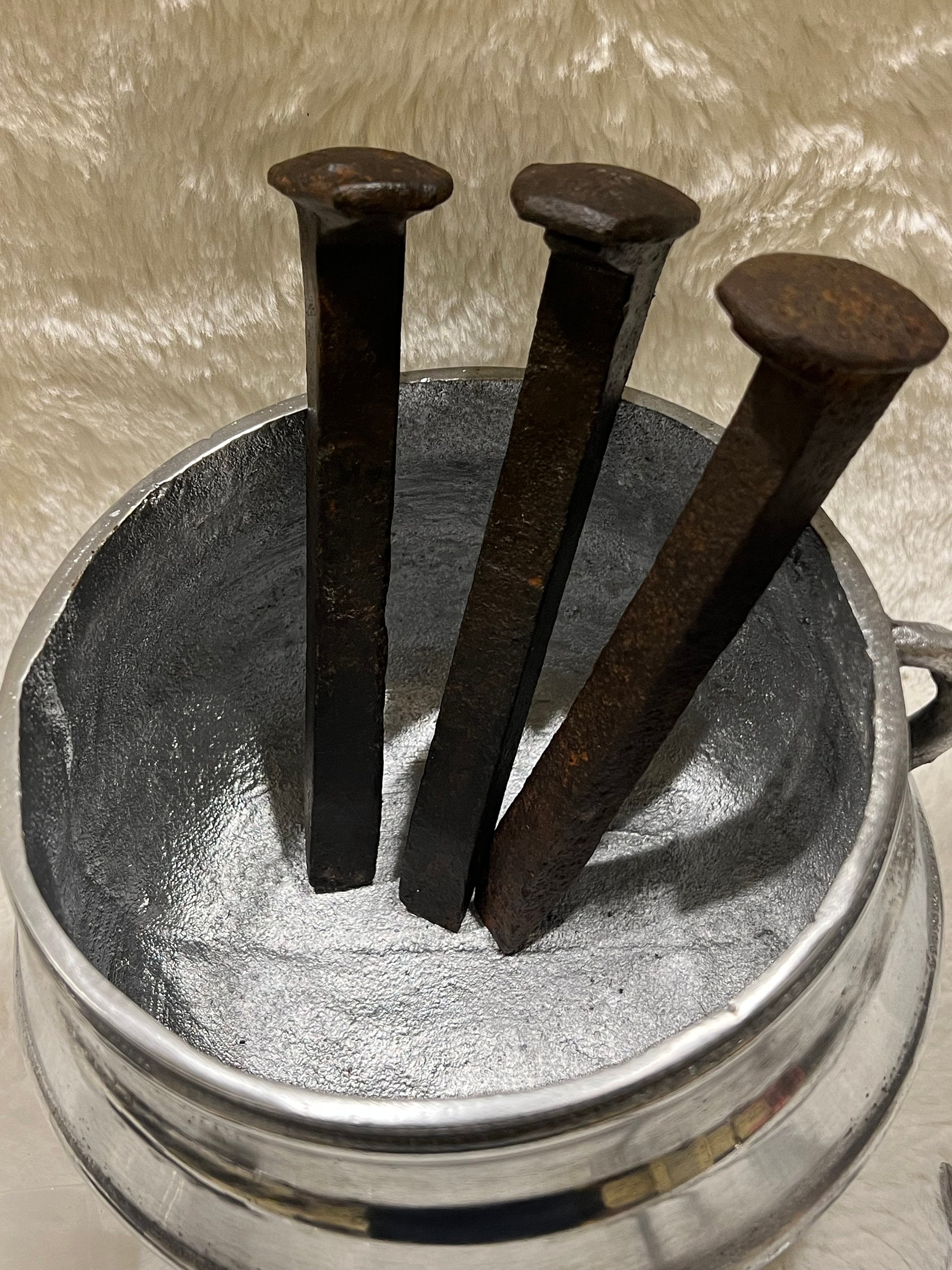 Set of Chromed Warriors Tools for Ifa/osha With Chromed Pot / Set De ...