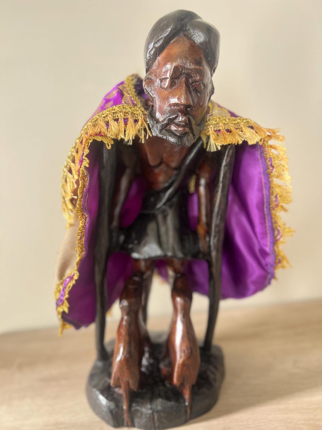Hand Carved Wooden San Lazaro Statue (babalu Aye/asojano) - Etsy