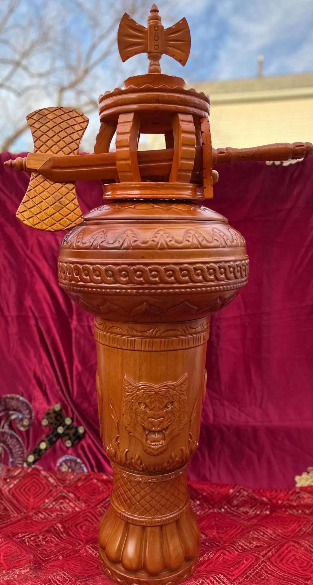 Set Batea Y Pilon Para Chango Grande Con Edu Ara/ Large Wooden Batea ...