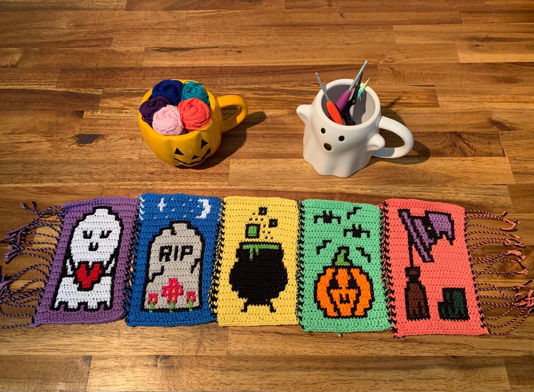 Mini Mosaic Motifs - Halloween | Overlay Mosaic Crochet Pattern by Aureus Designs NZ | Digital ...